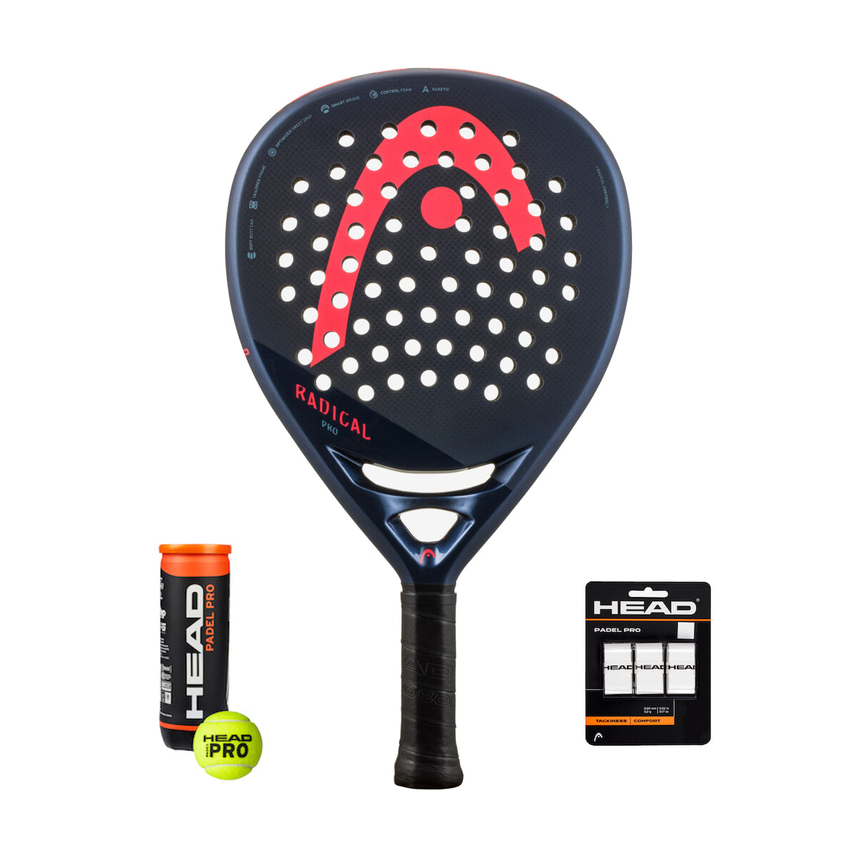 Head Radical Pro 2024 + 3-pack Overgrip + Padel Pro 3B – Ongoal
